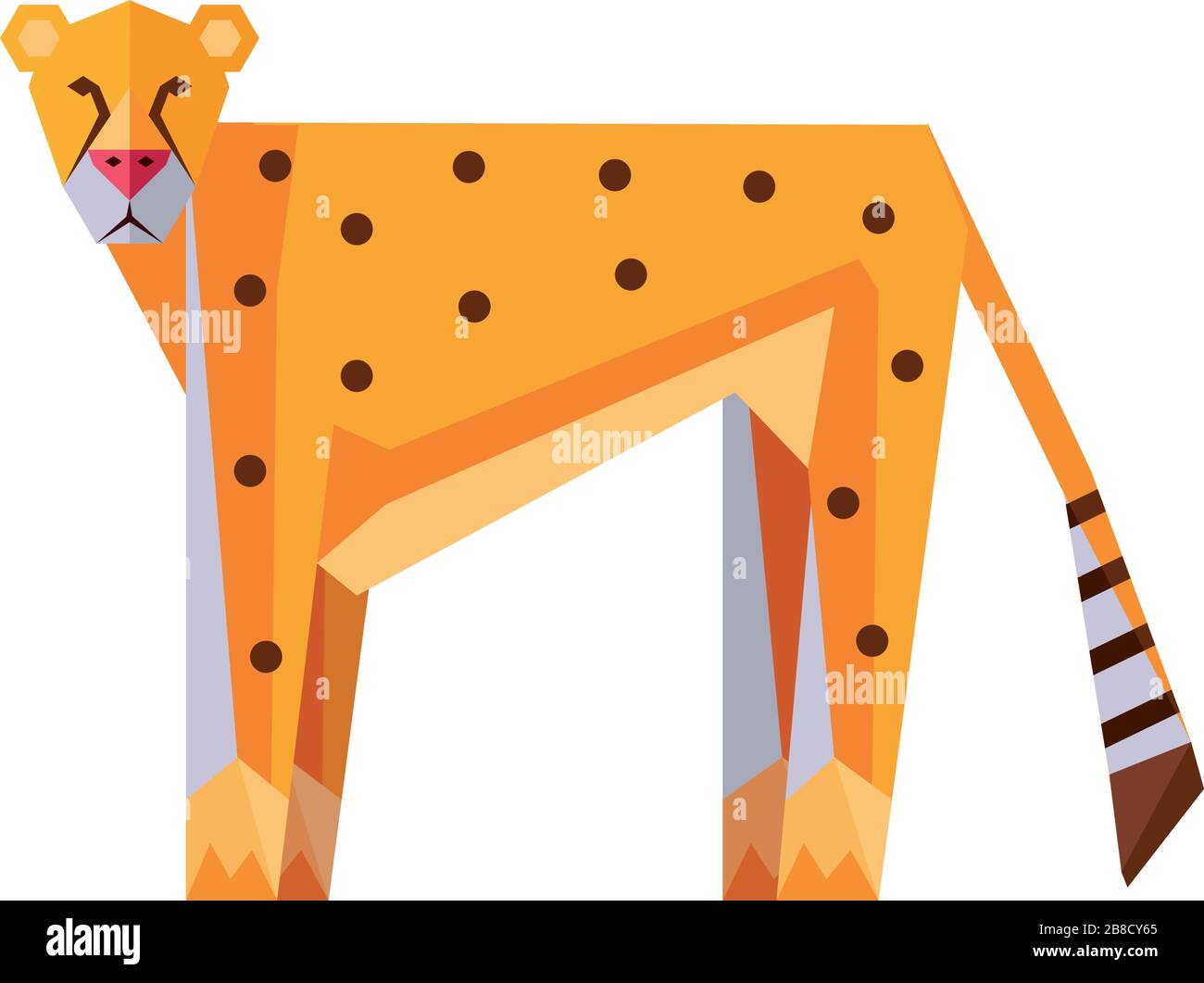 cheetah geometric wild animals on white background vector illustration ...