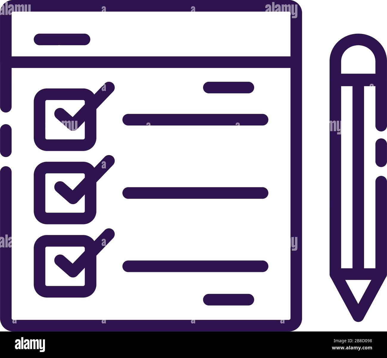 checklist with pencil line style icon Stock Vector Image & Art - Alamy
