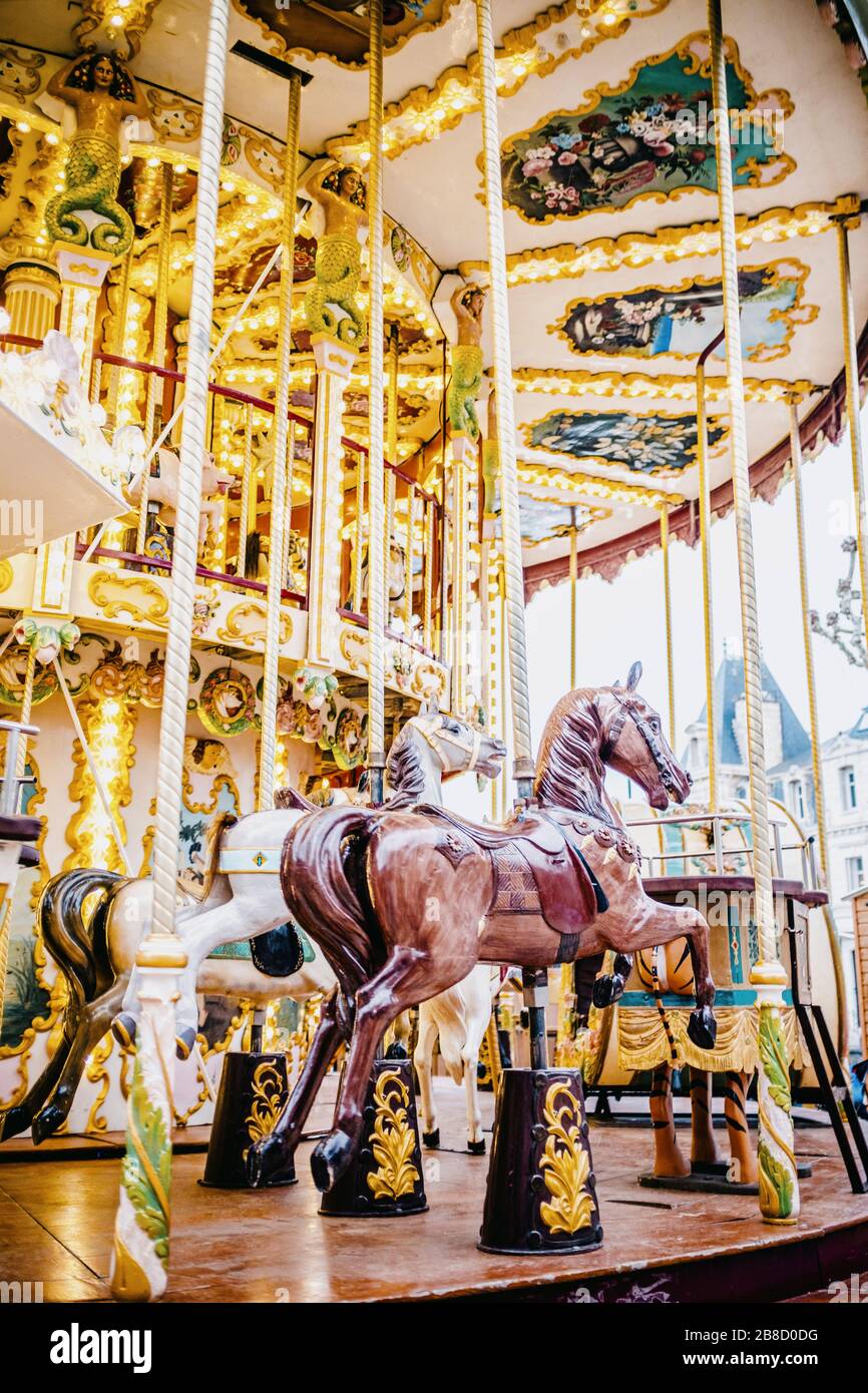 Old fashioned merry go round hi-res stock photography and images - Alamy