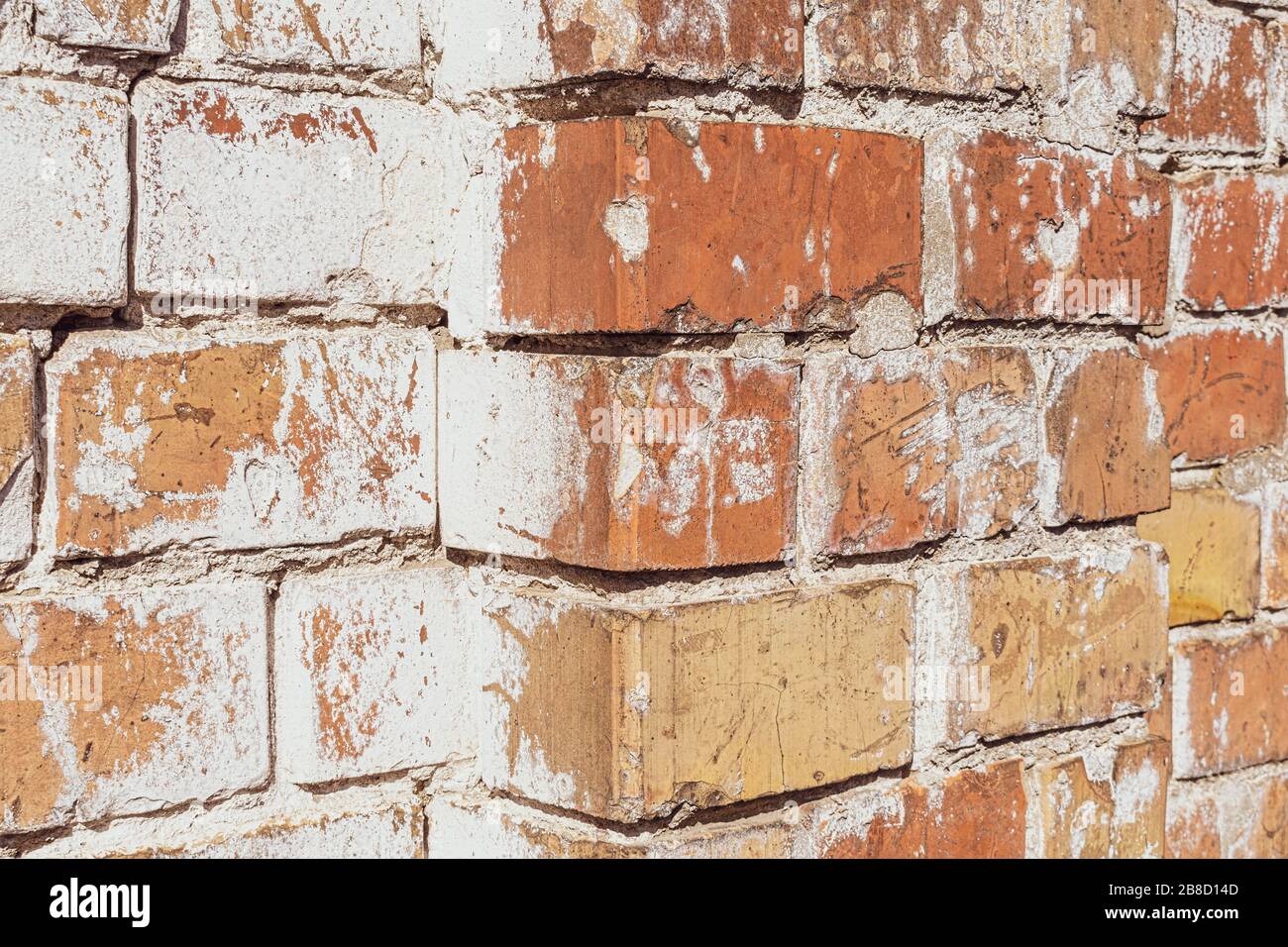 Brick wall and corner texture background in bright colors Stock Photo ...