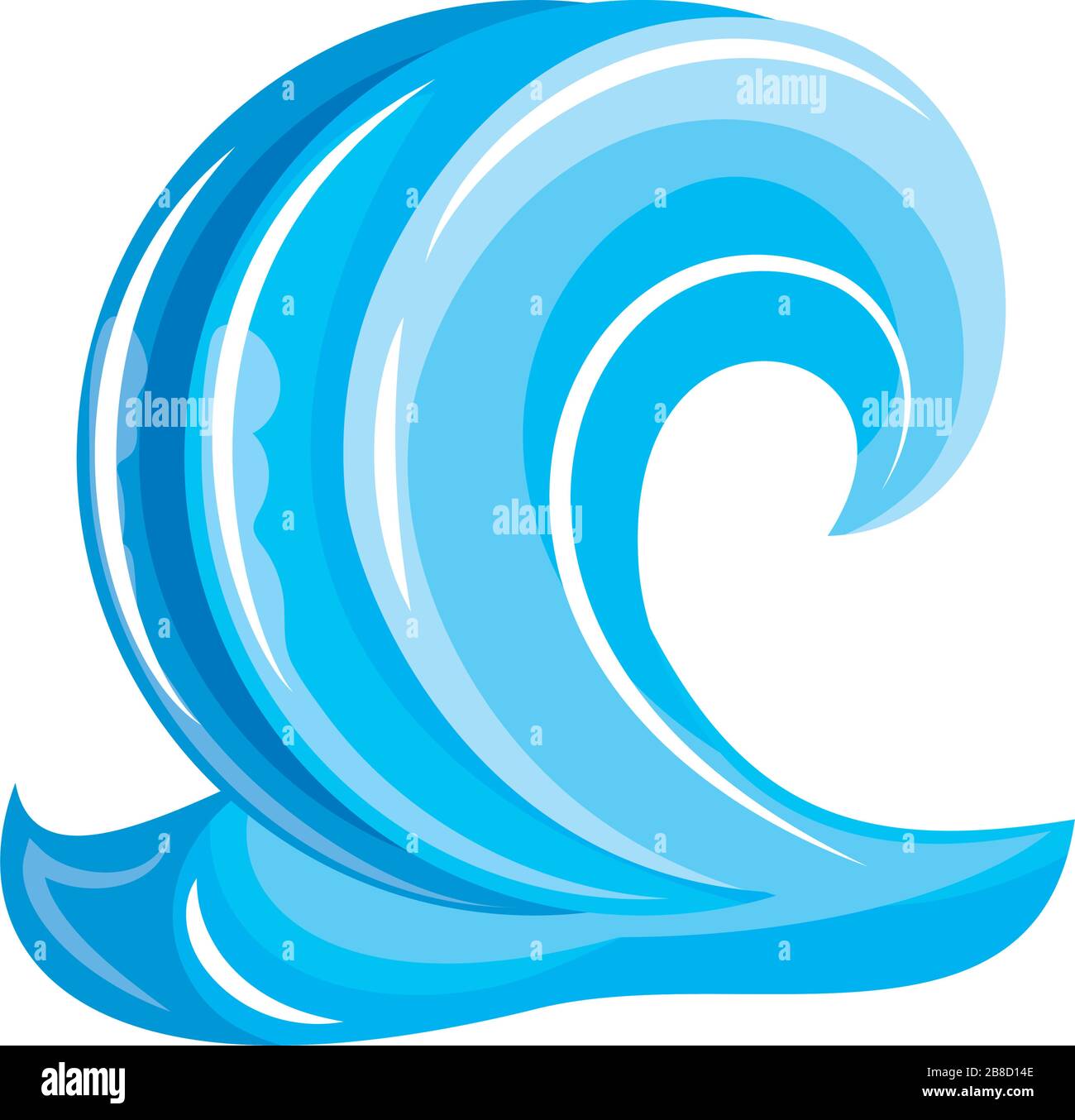 ocean waves with curling on white background vector illustration design ...