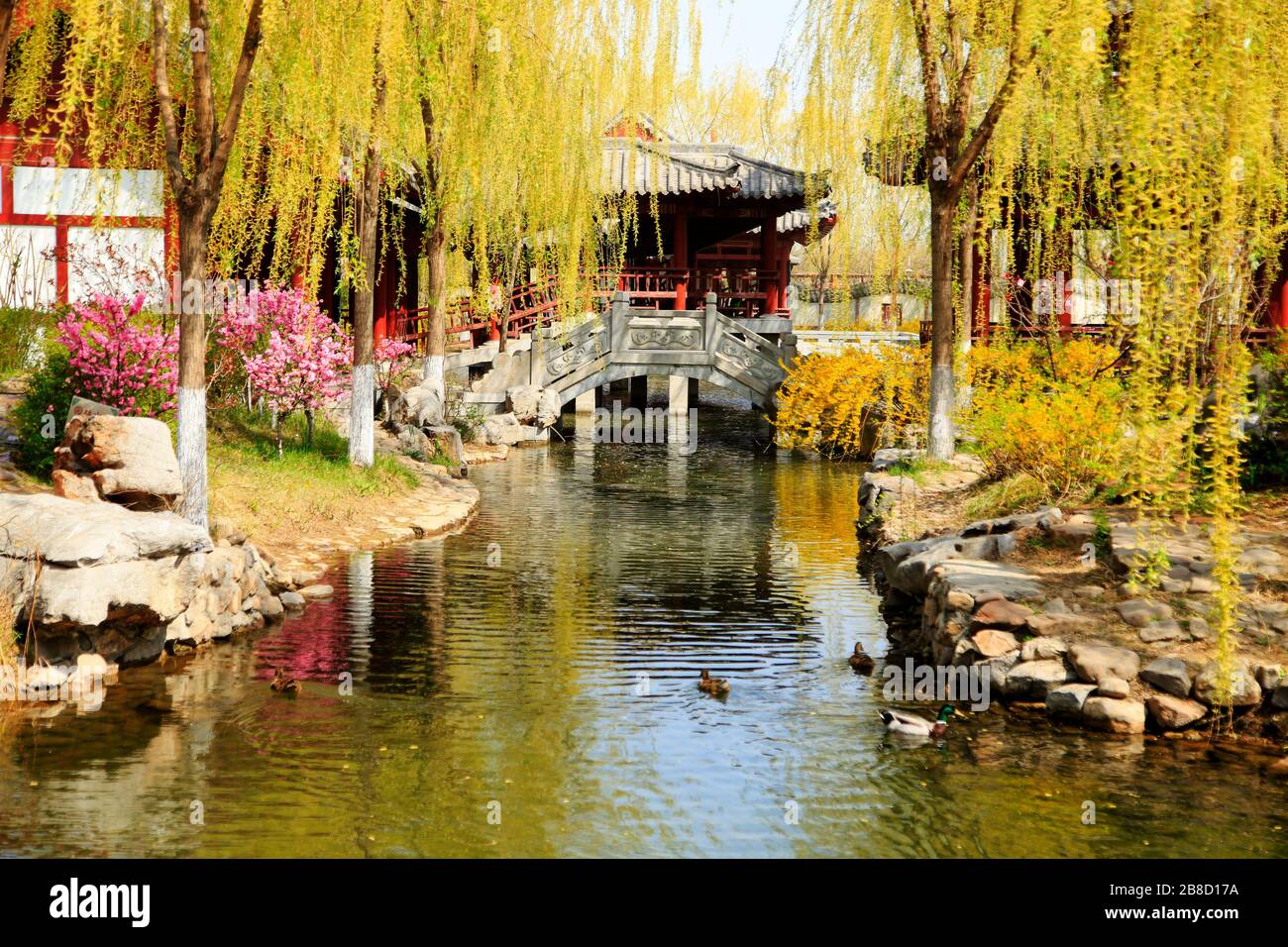 Ancient Chinese architecture in spring Stock Photo - Alamy