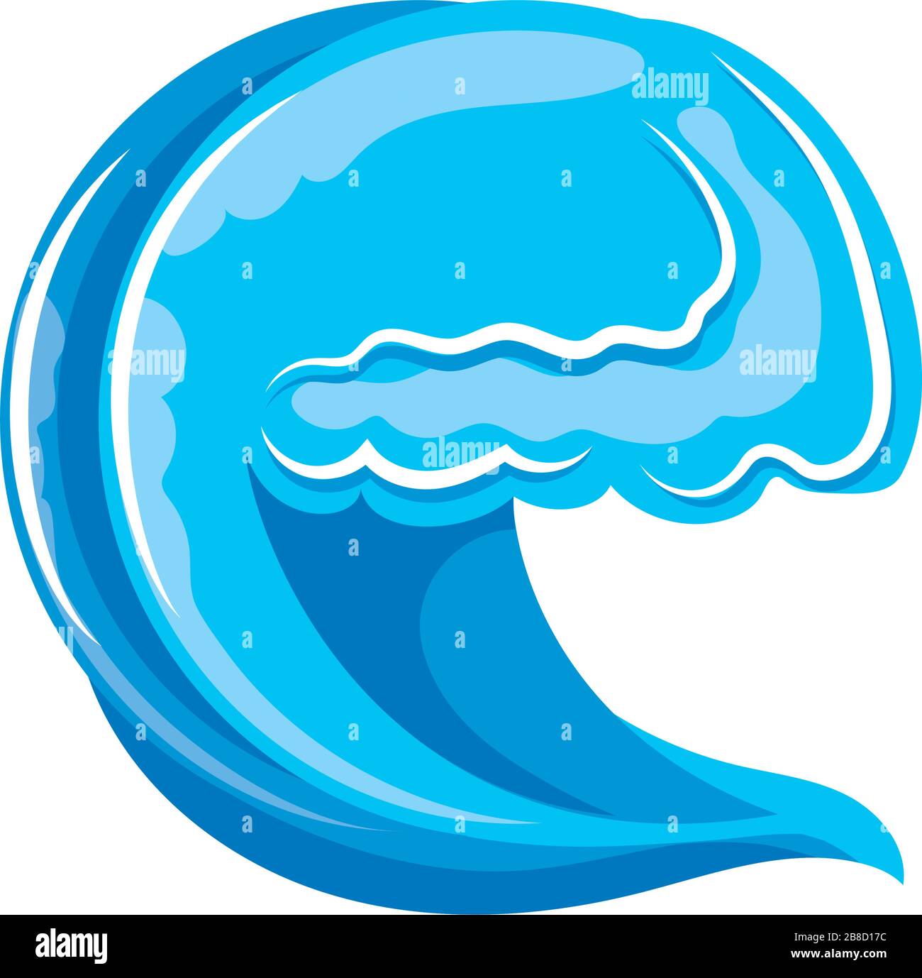 ocean waves with curling on white background vector illustration design ...