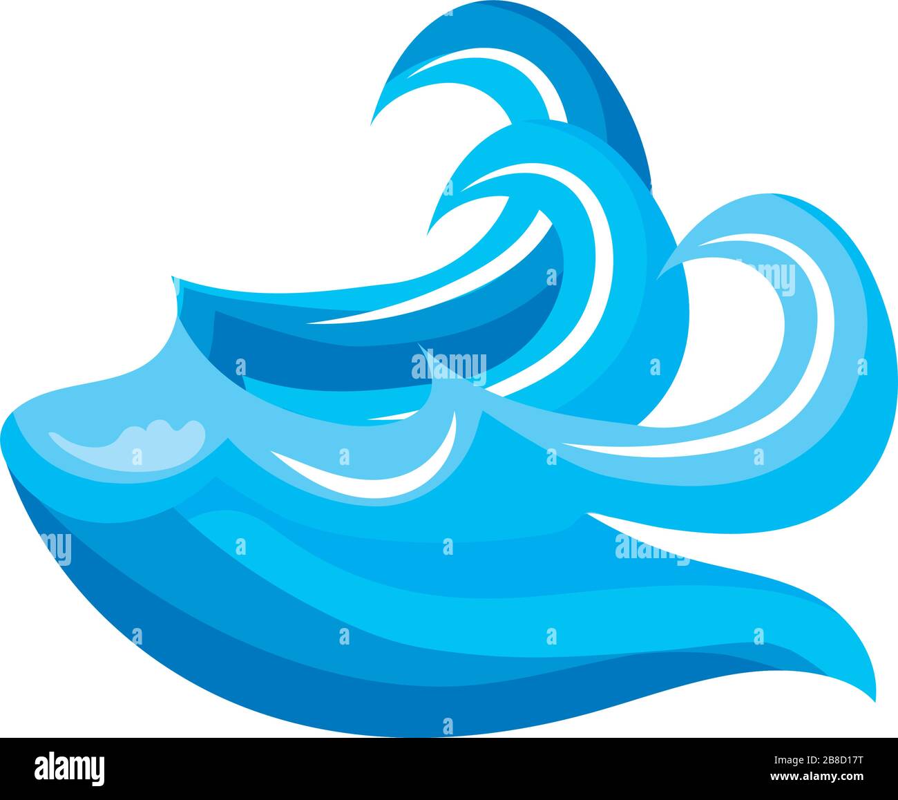 ocean waves with curling on white background vector illustration design ...