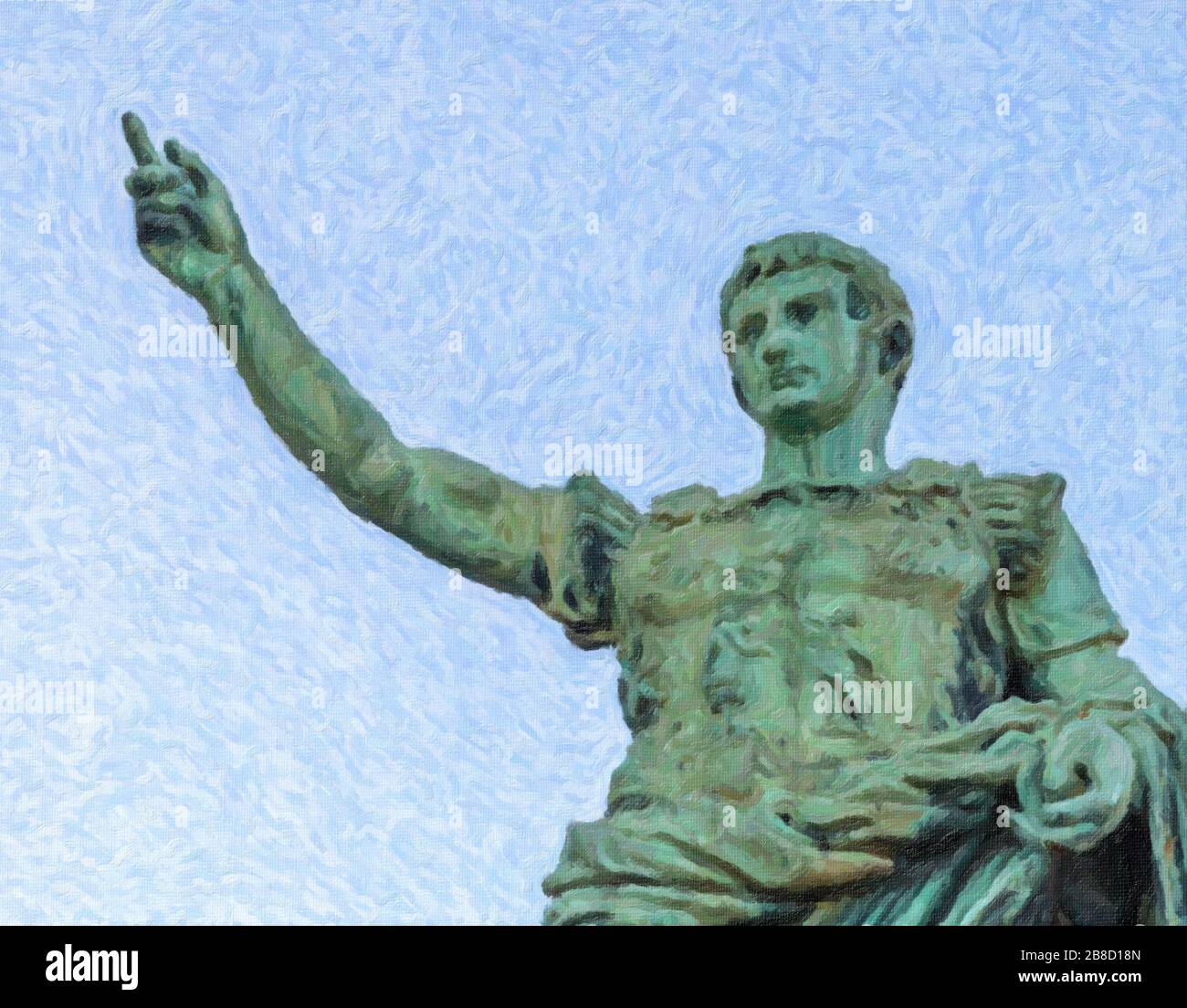 Oil painting illustration of the Statue of Julius Caesar Stock Photo ...