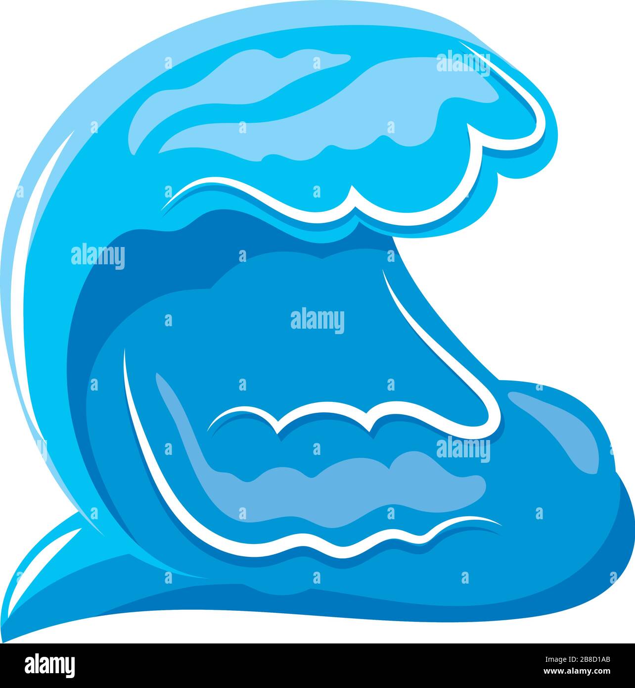 ocean waves with curling on white background vector illustration design ...