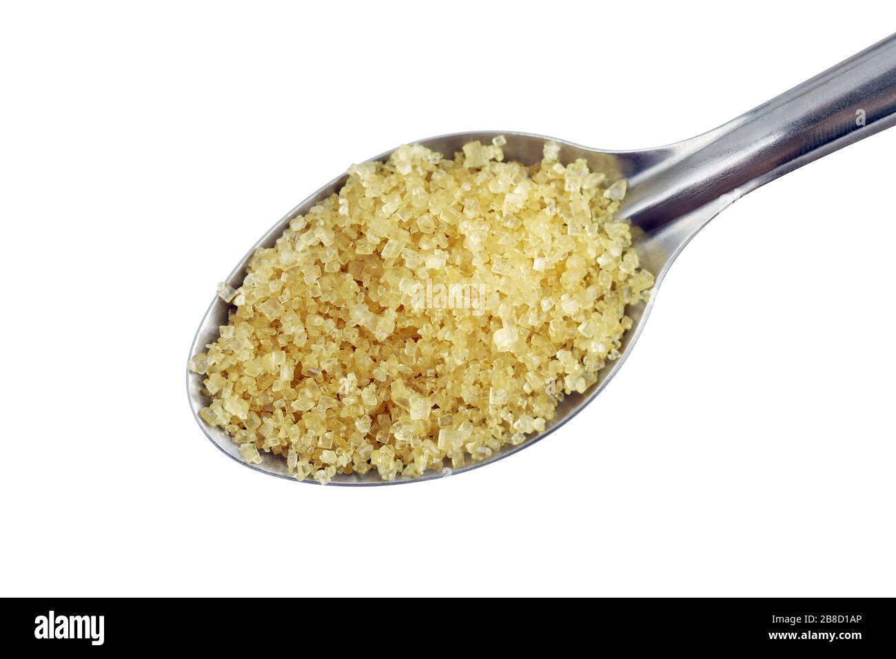 Sugar in spoon, Sugar from sugarcane granulated sugar yellow on ...
