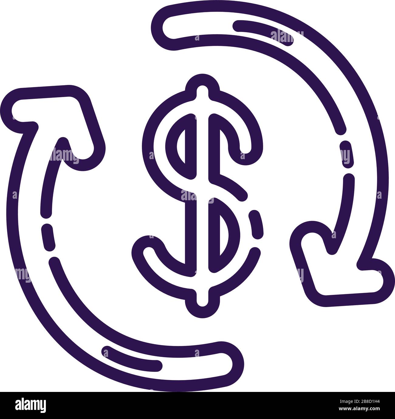 money symbol with arrows line style icon Stock Vector Image & Art - Alamy