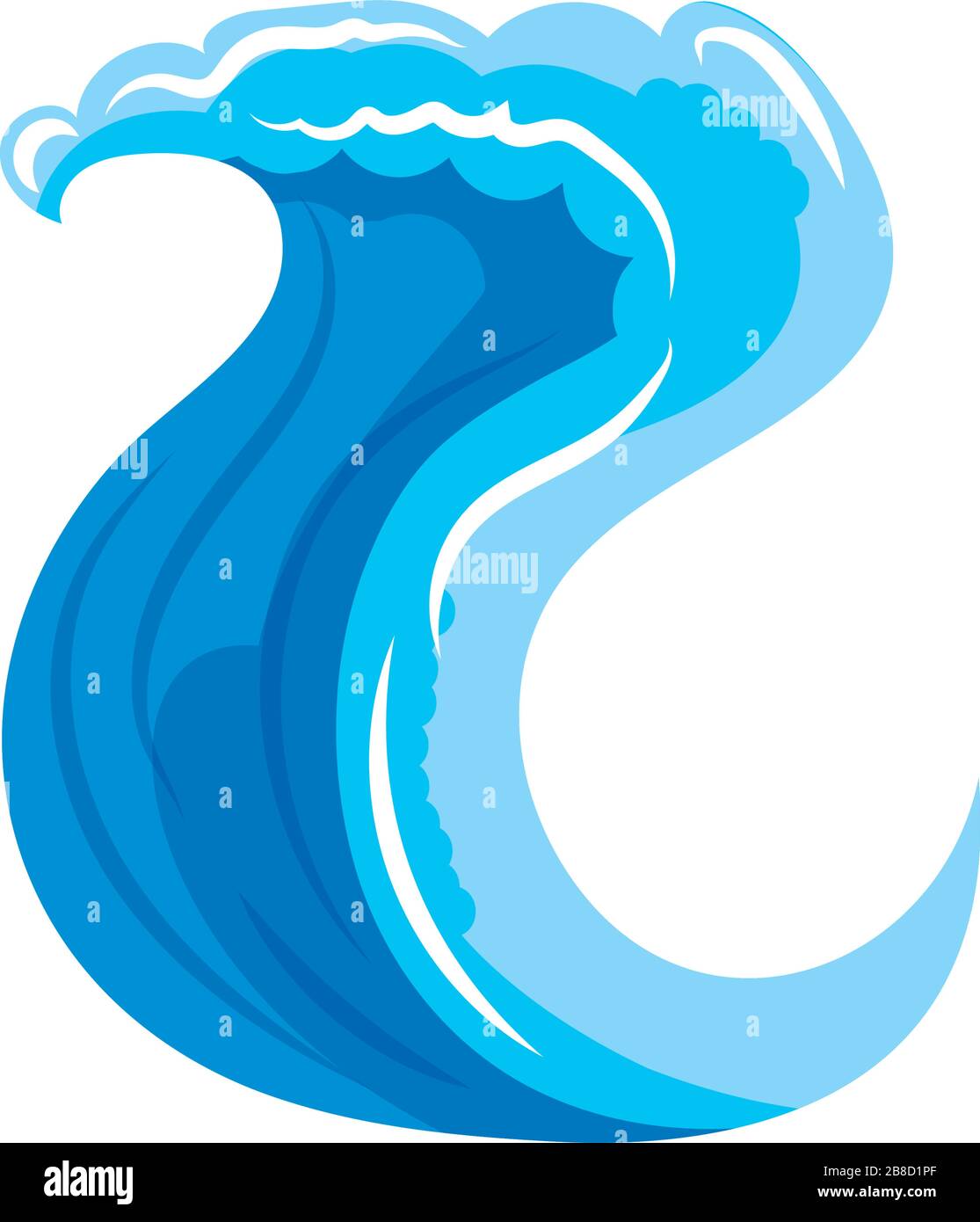 ocean waves with curling on white background vector illustration design ...