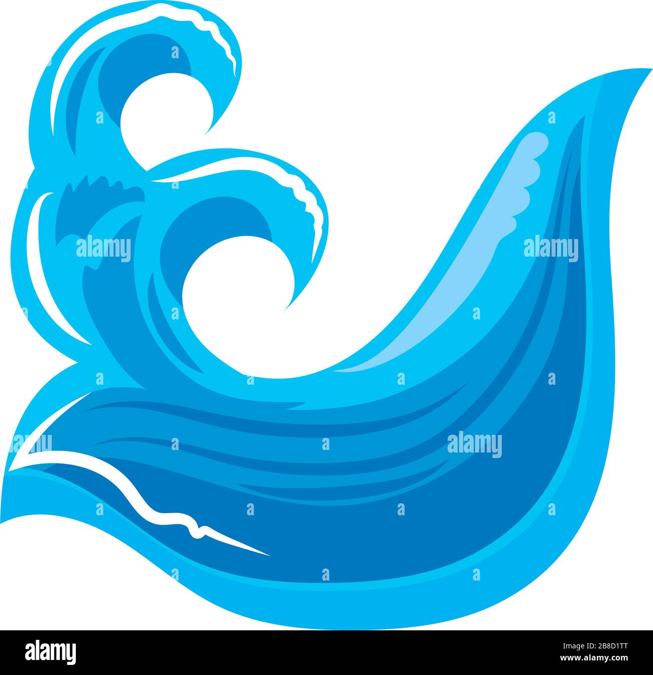 ocean waves with curling on white background vector illustration design ...