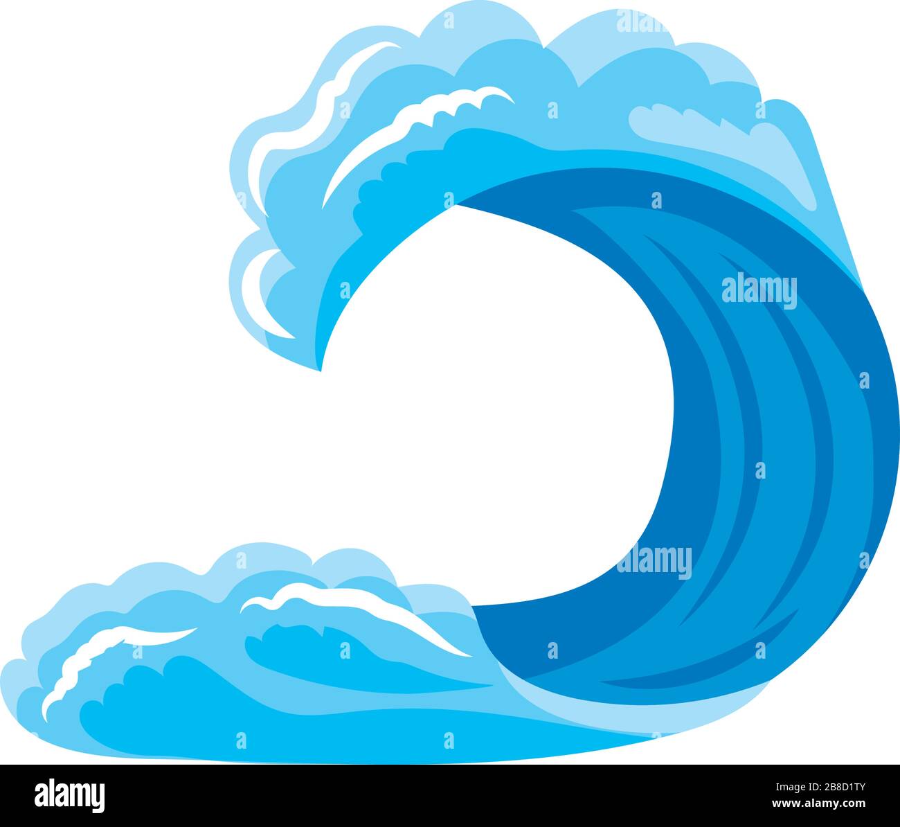ocean waves with curling on white background vector illustration design ...