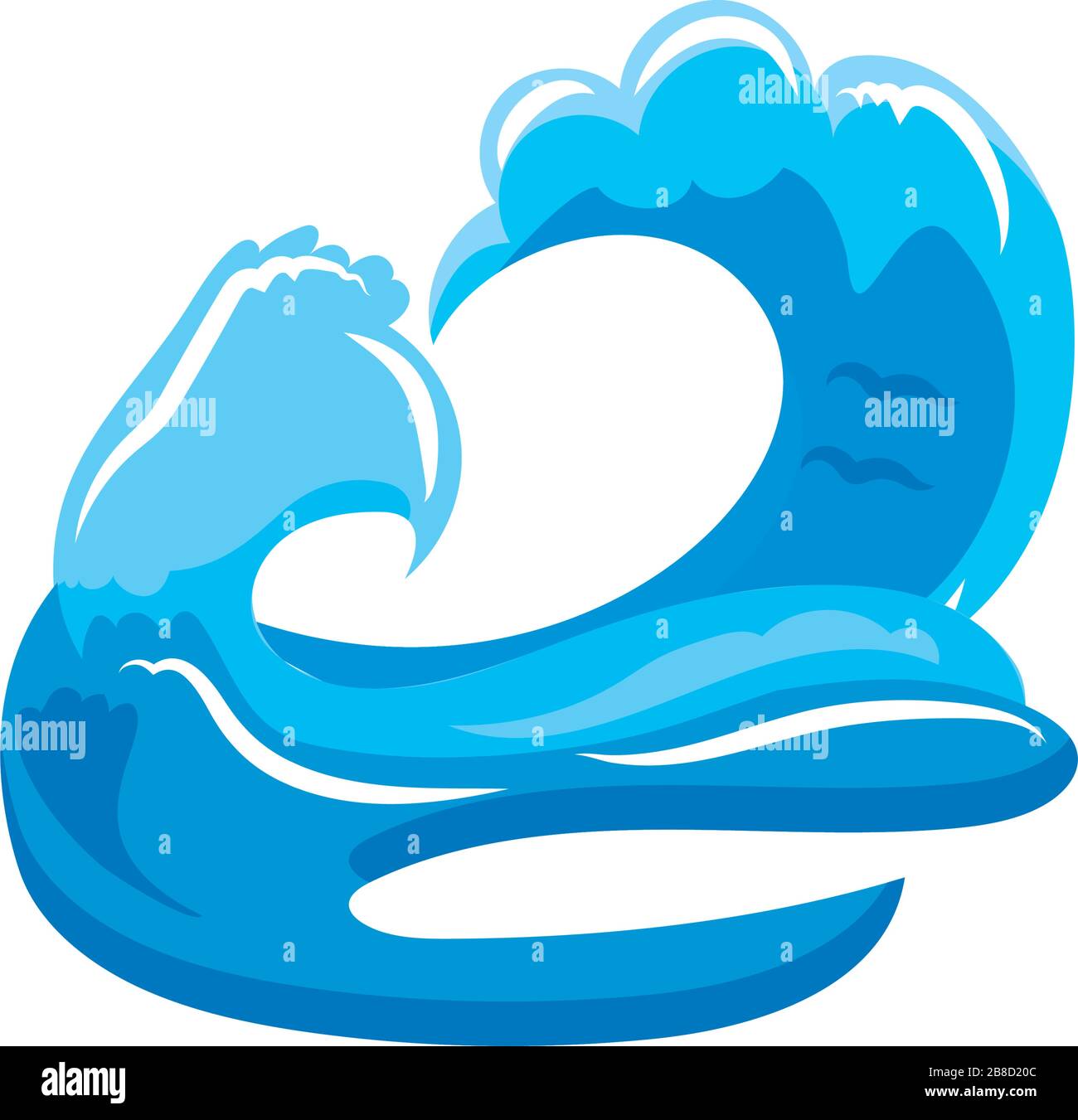 ocean waves with curling on white background vector illustration design ...