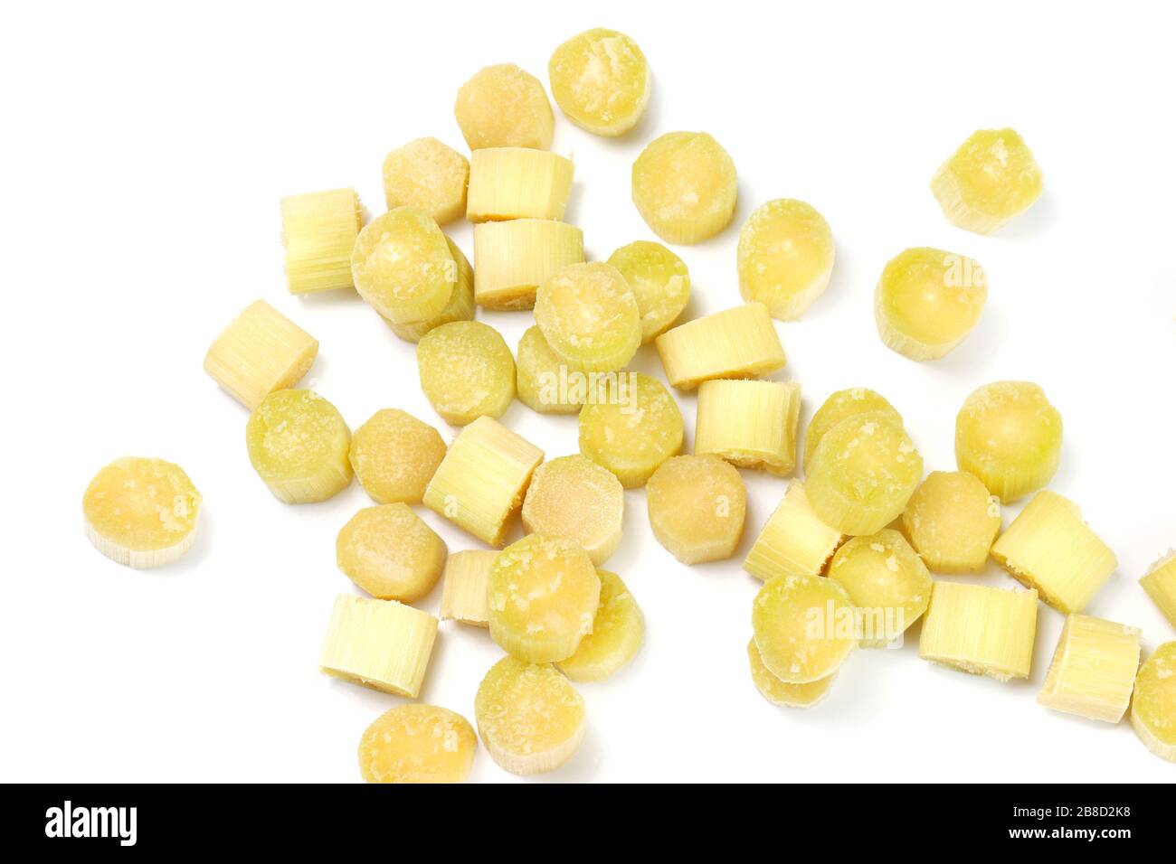 sugarcane, pieces of sugarcane fresh over white background, abstract ...
