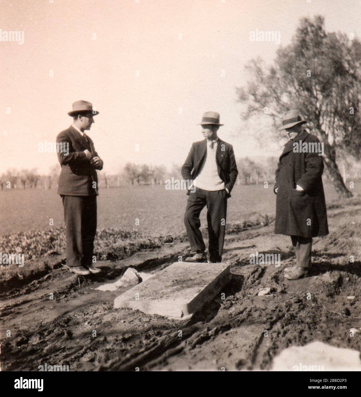 Three men somewhere near Mignano, Caserta, Italy (January 1931 Stock ...