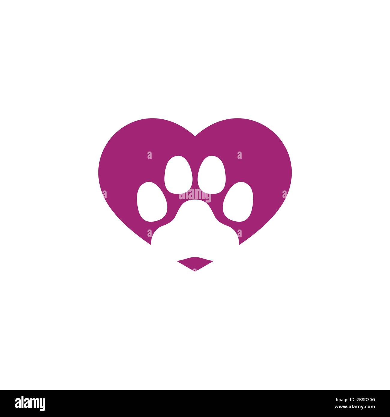 Heart Paw Print Logo Template Illustration Design. Vector EPS 10 Stock ...