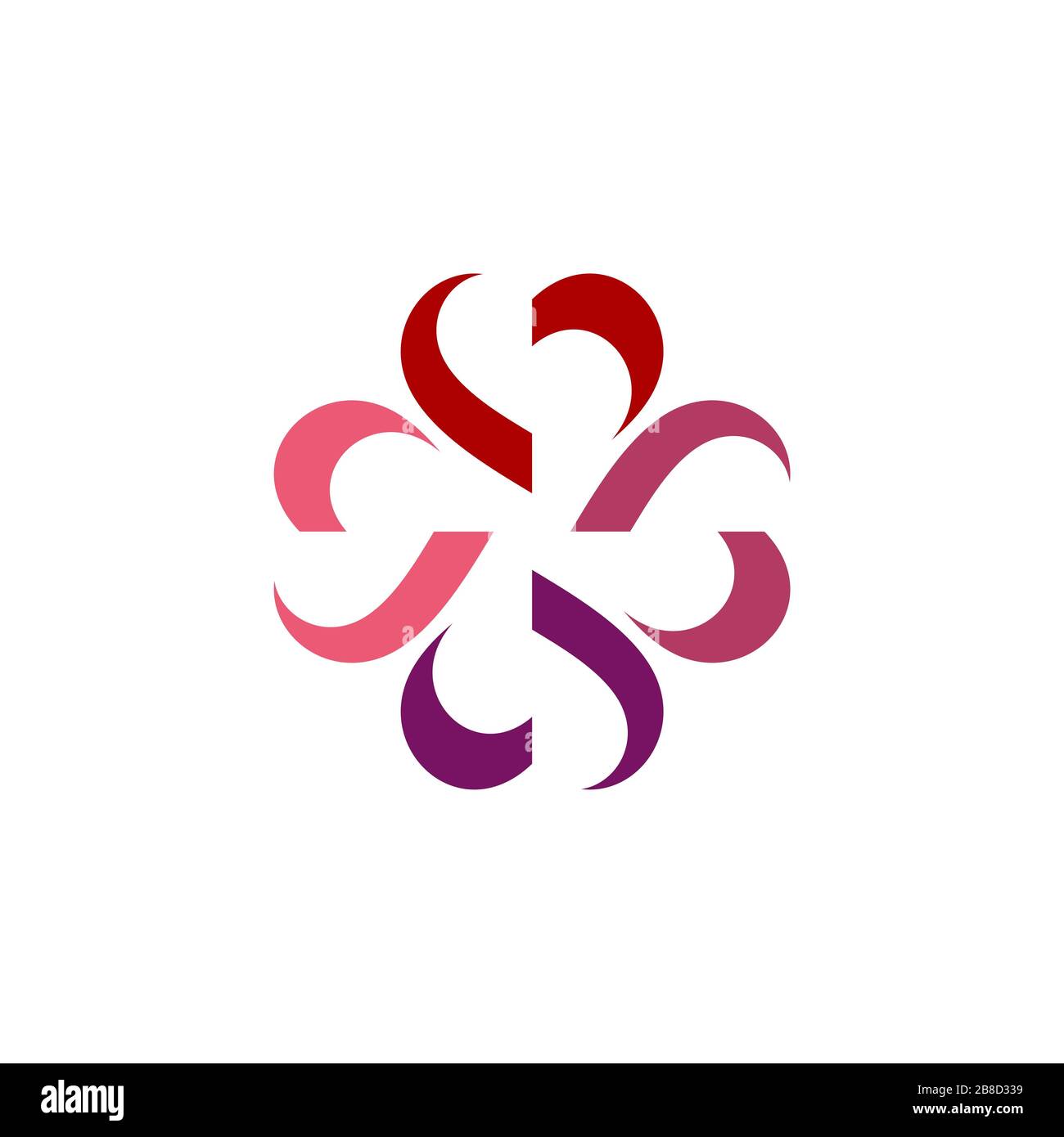 heart flower logo Illustration Design. Vector EPS 10 Stock Photo - Alamy