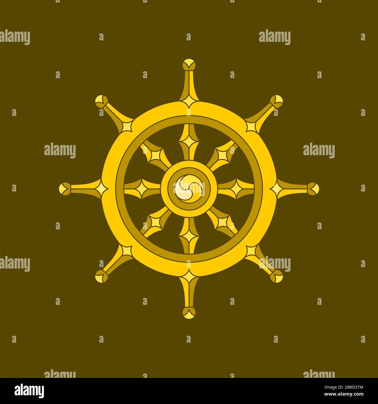 Buddhism Wheel icon vector logo template Illustration Design. Vector ...
