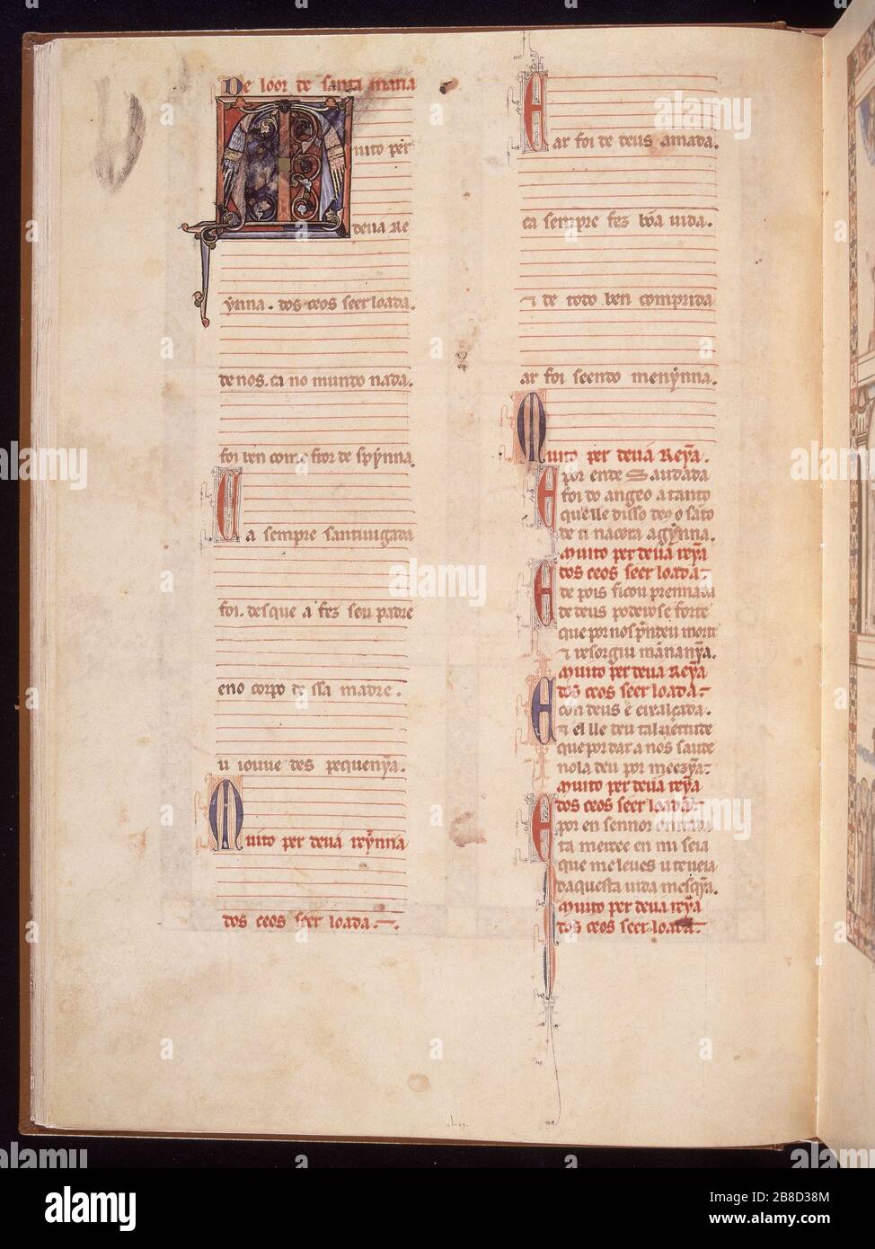 MS B.R.20- CANTIGA STA MARIA Nº310-F35V-TEXTO-ESTROFA EN VERSO GALAICO ...