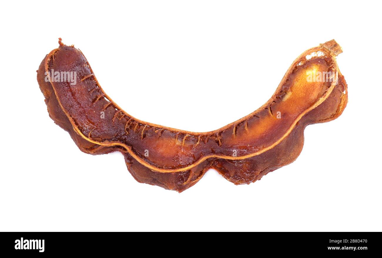 tamarind, tamarind peeled isolated on white background, tamarind brown ...