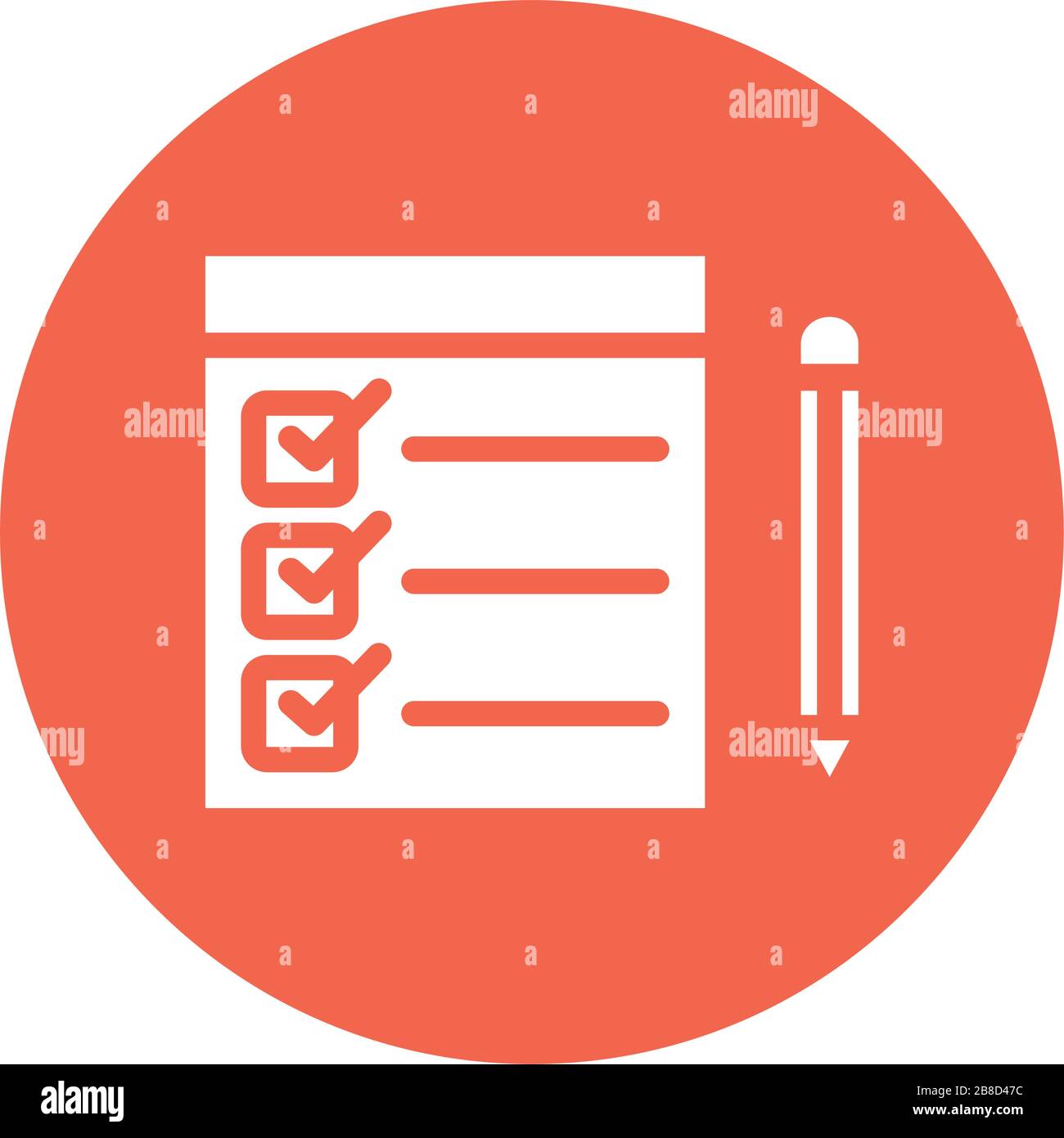 checklist with pencil block style icon Stock Vector Image & Art - Alamy