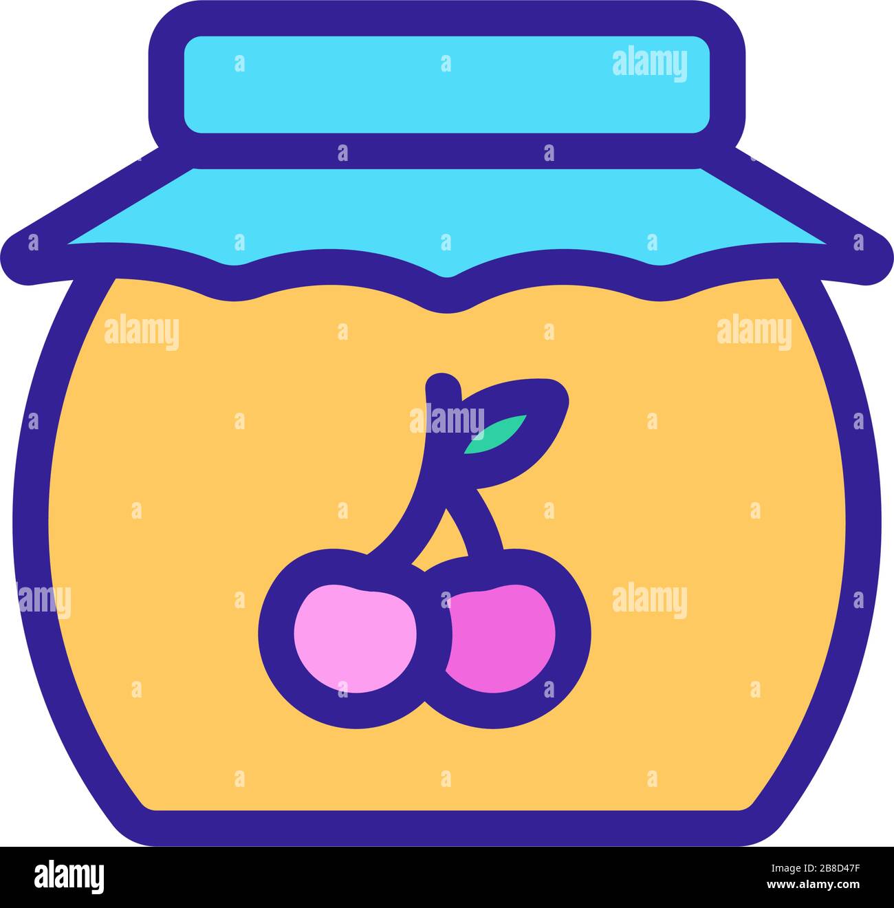 cherry jam icon vector outline illustration Stock Vector Image & Art ...