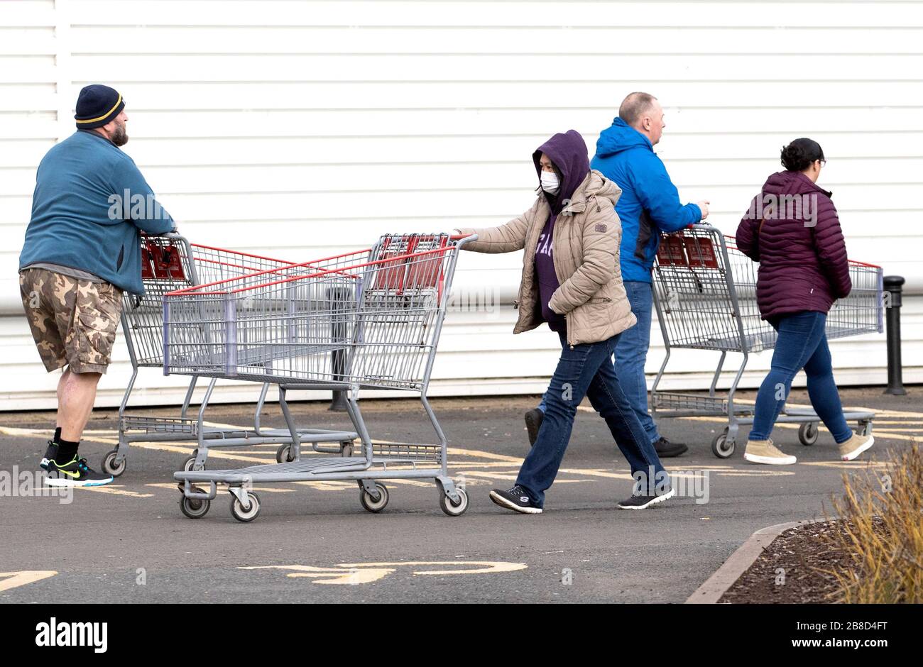 Shoppers outside the Costco wholesalers at Straiton, Edinburgh, during ...