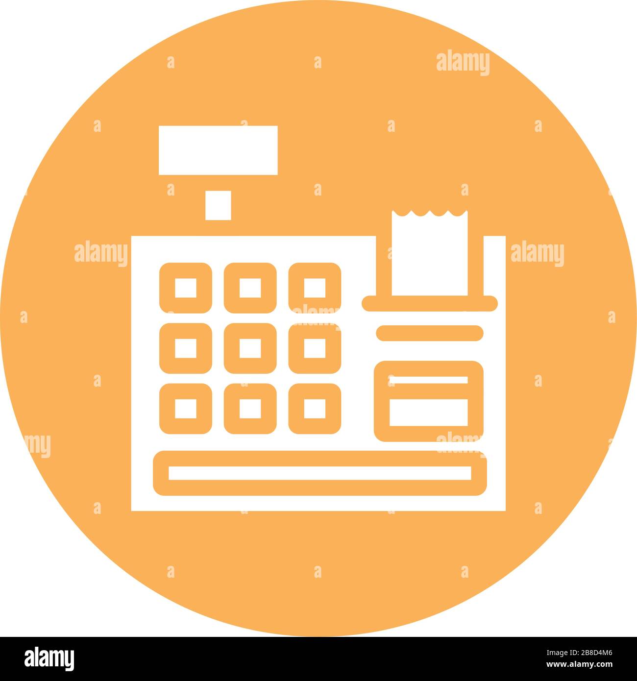 register machine with receipt block style icon Stock Vector Image & Art ...