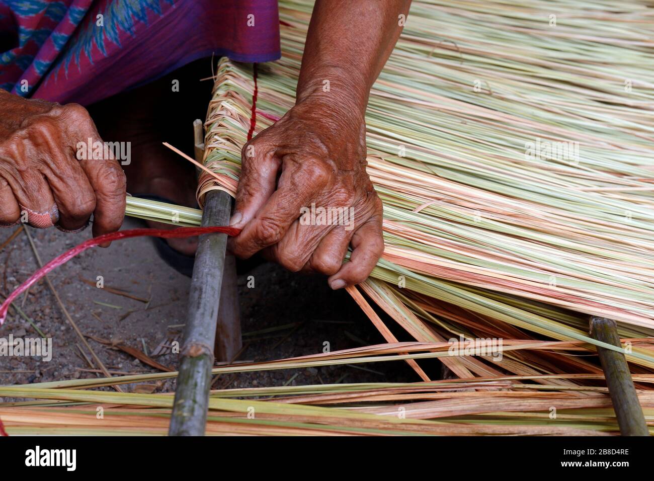 picture shows how to make a panel vetiver for hut roof, handwork crafts ...