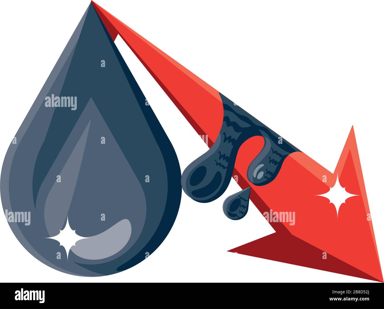 crude oil price decrease, oil prices dropping vector illustration design Stock Vector Image ...