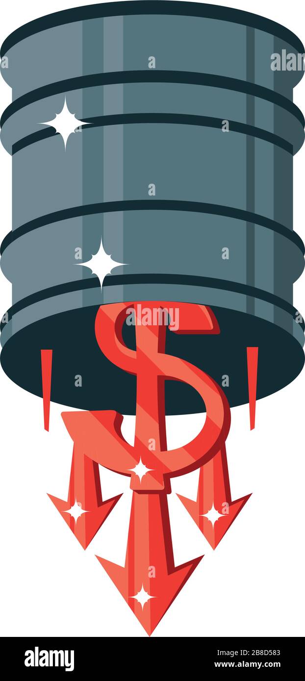 oil price drop on white background vector illustration design Stock ...