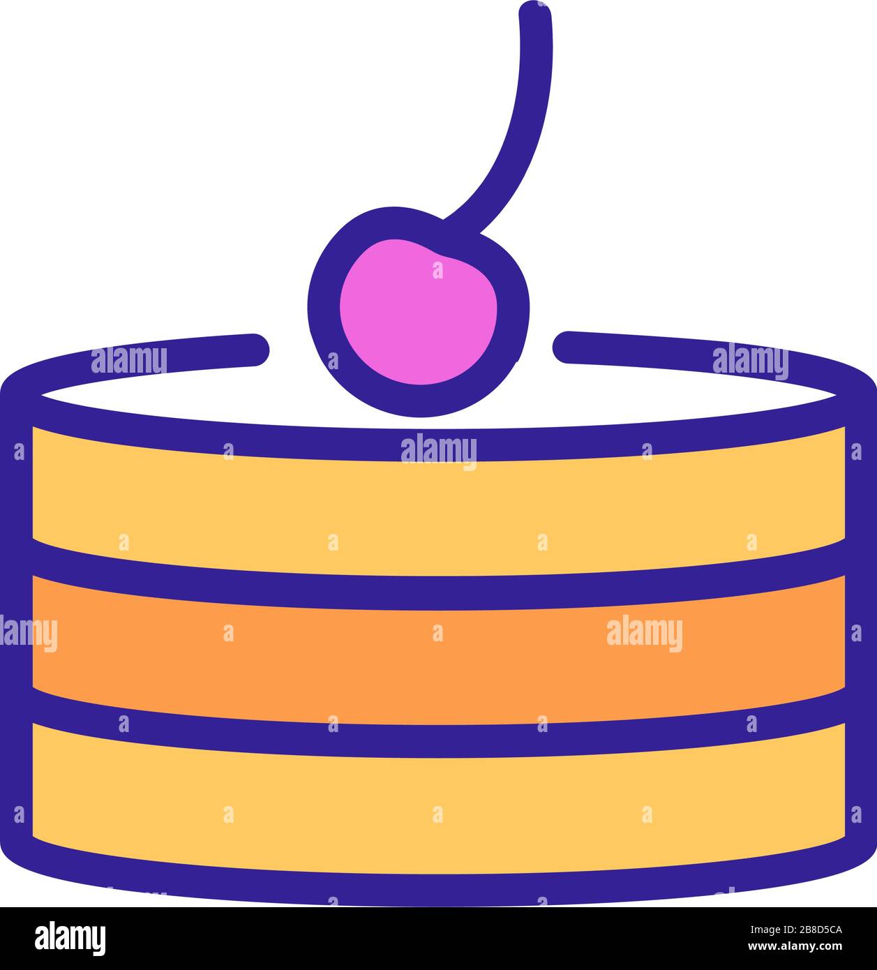 cherry cake icon vector outline illustration Stock Vector Image & Art ...