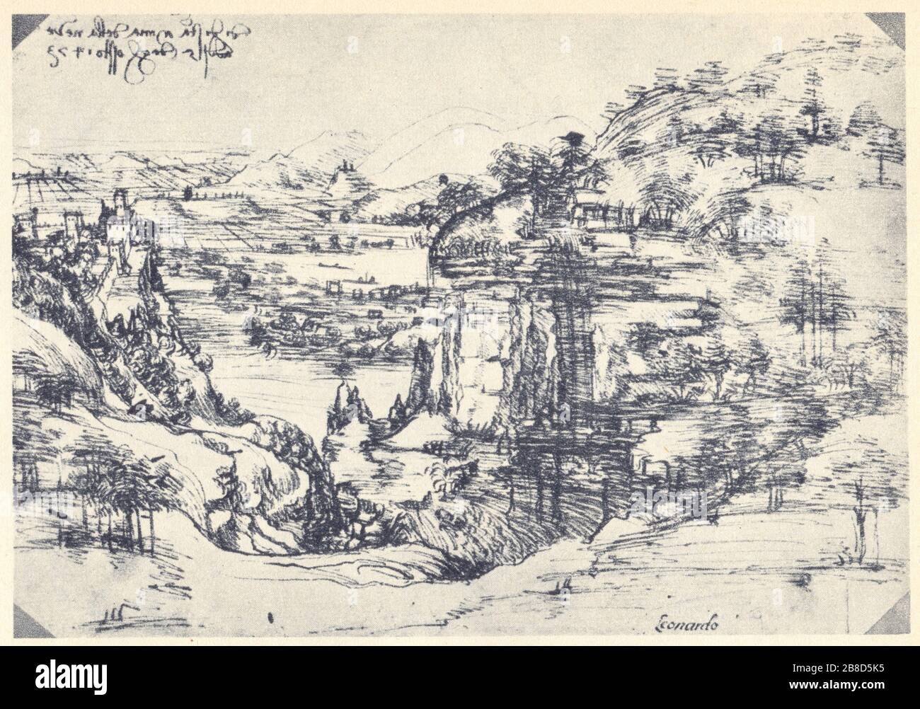 Leonardo da Vinci. The Val d'Arno. 1473 Stock Photo - Alamy