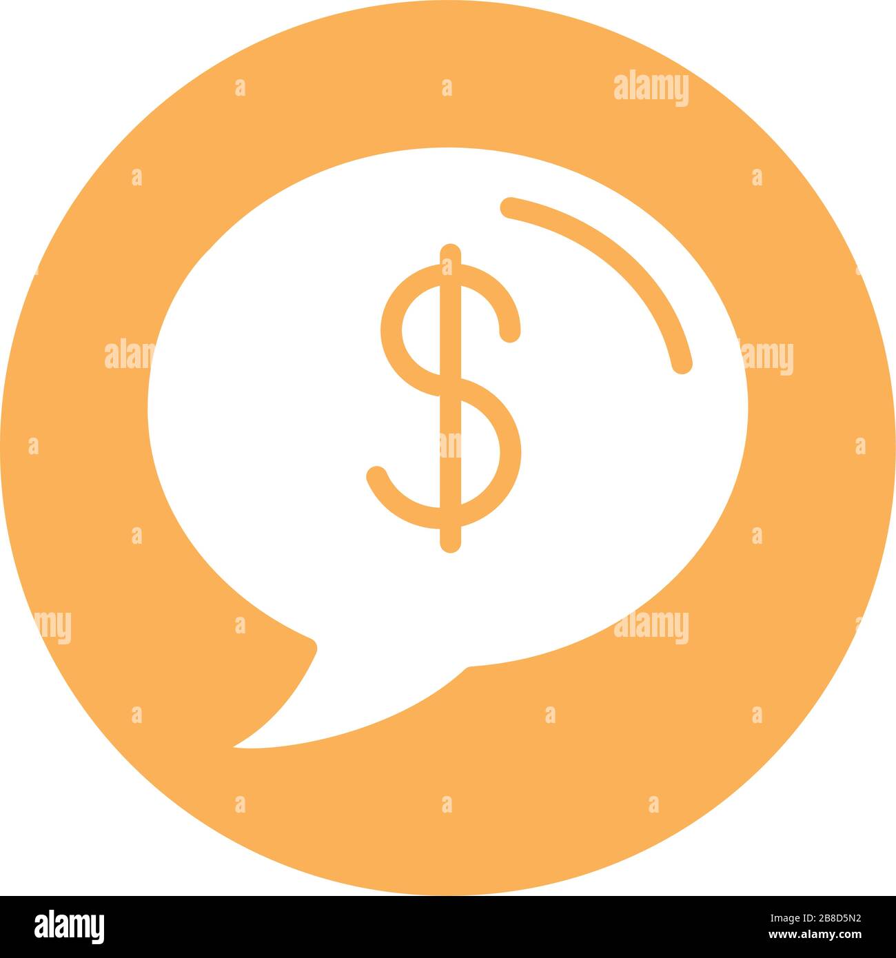 speech bubble with money symbol block style icon Stock Vector Image ...