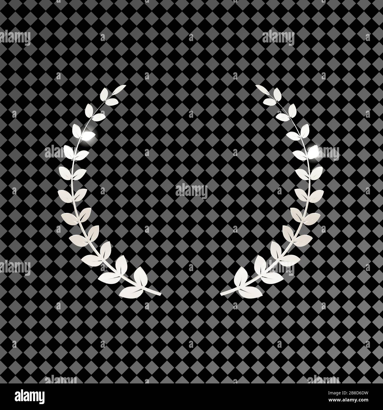 Silver shiny laurel wreath isolated on transparent background Stock ...