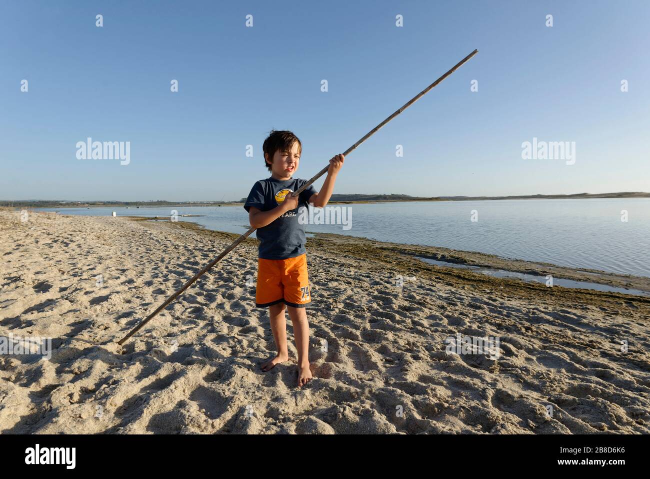 six years old boy on the beach Stock Photo - Alamy