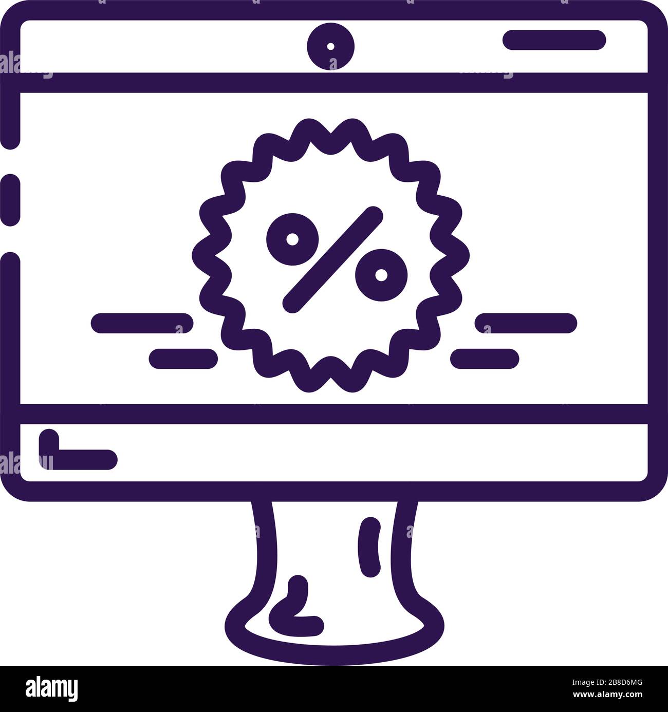 computer desktop with tag line style icon Stock Vector Image & Art - Alamy