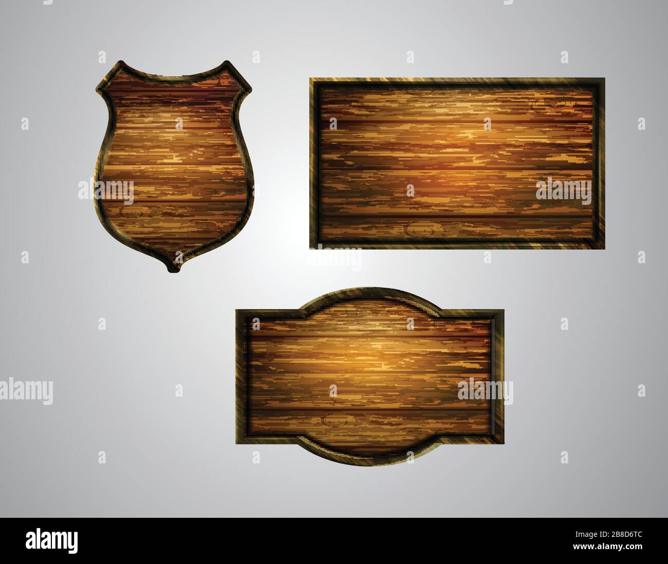 Vector realistic illustration of wooden signboard Stock Vector Image ...
