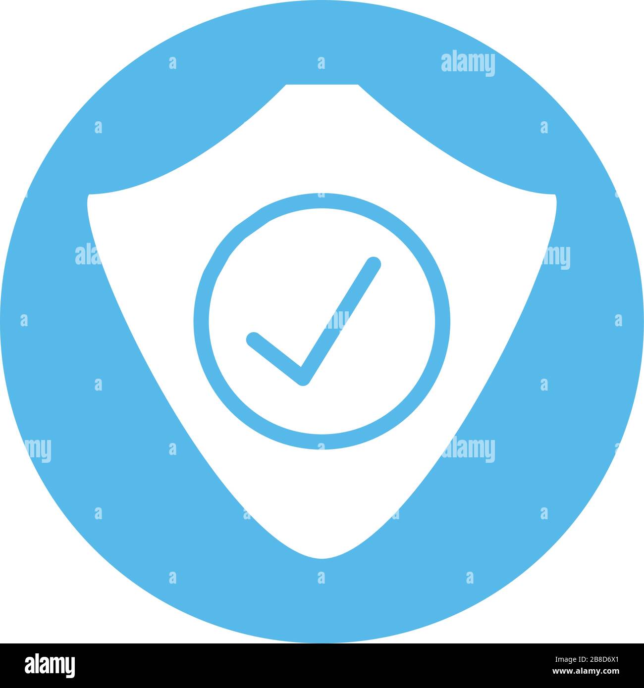 shield security with check symbol block style icon Stock Vector Image ...