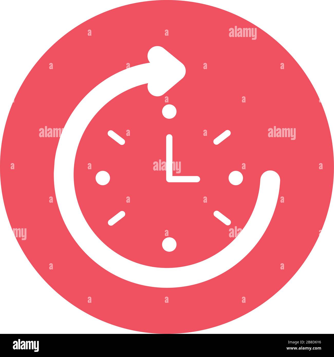 time clock with arrow around block style icon Stock Vector Image & Art ...