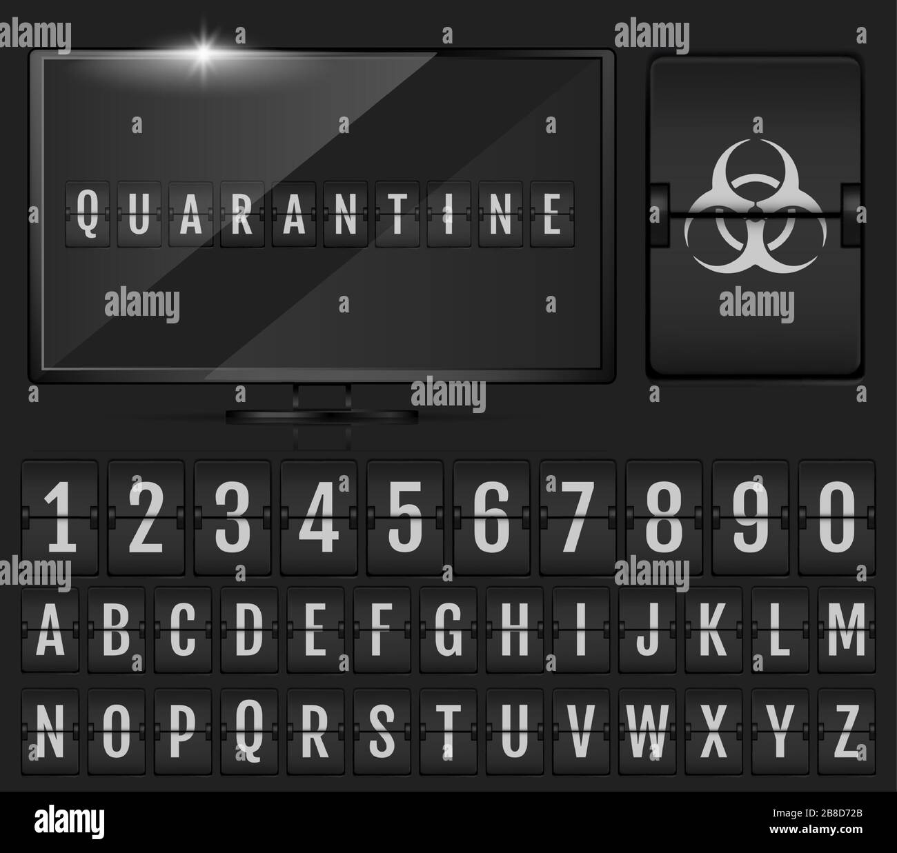 Airport alphabet arrival departure display Stock Vector Images - Alamy