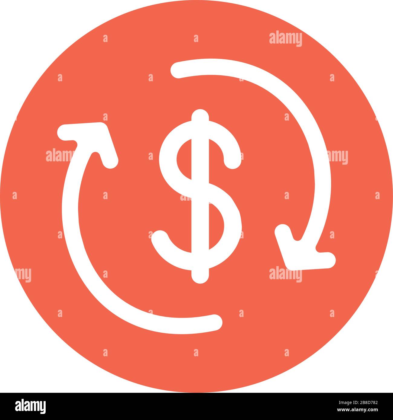 money symbol with arrows block style icon Stock Vector Image & Art - Alamy
