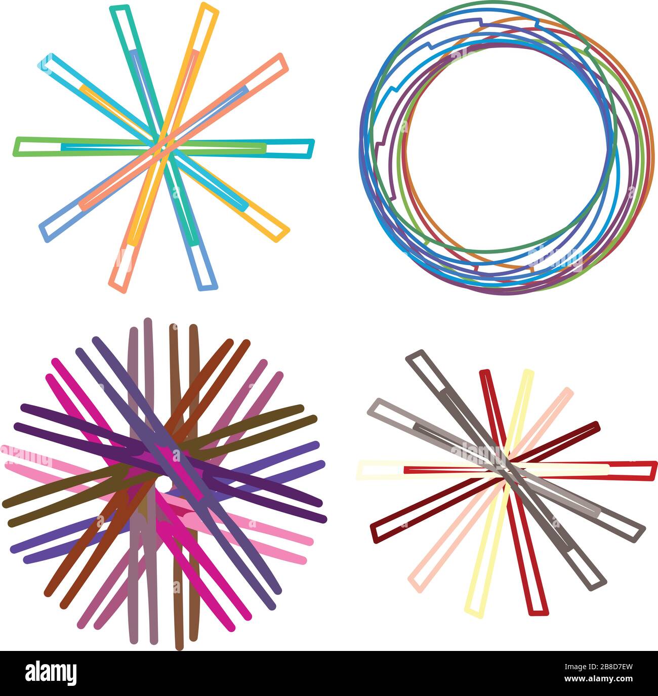 Colored circular and radial abstract mandalas, motifs, decoration ...