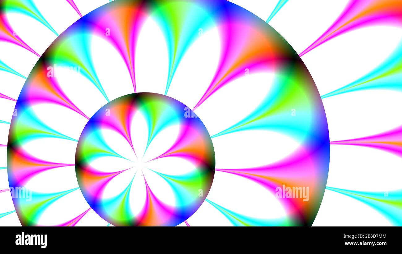 Colorful abstract background with flowers and circular petals Stock ...