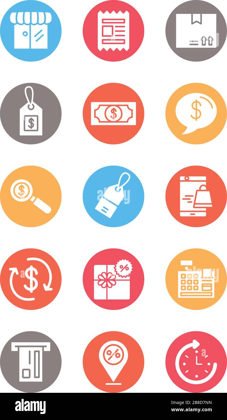 bundle of commercial set icons Stock Vector Image & Art - Alamy