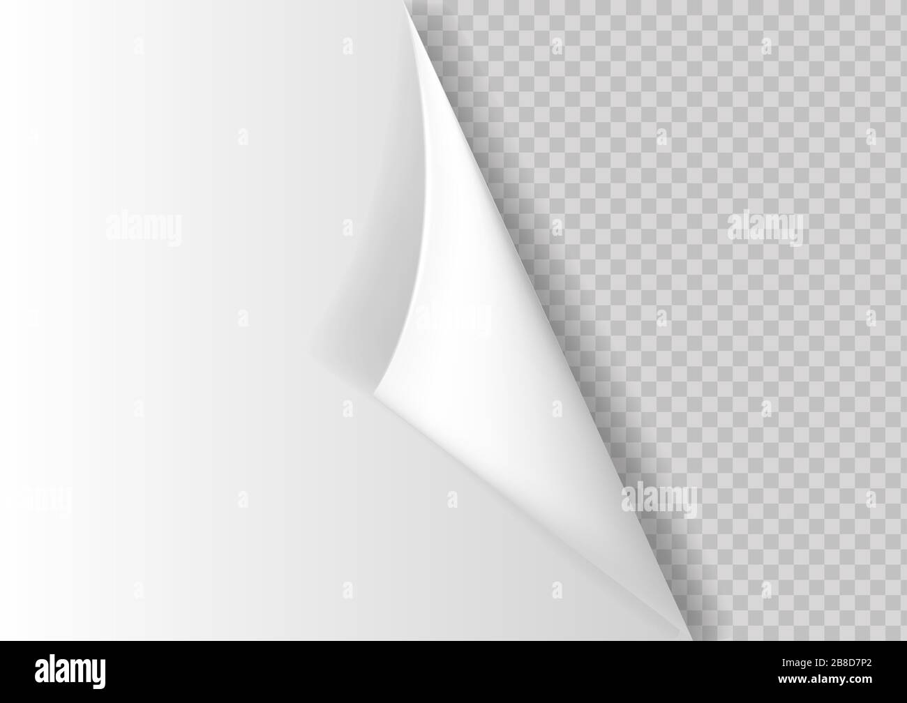 Curled corner with shadow on transparent background realistic Stock ...