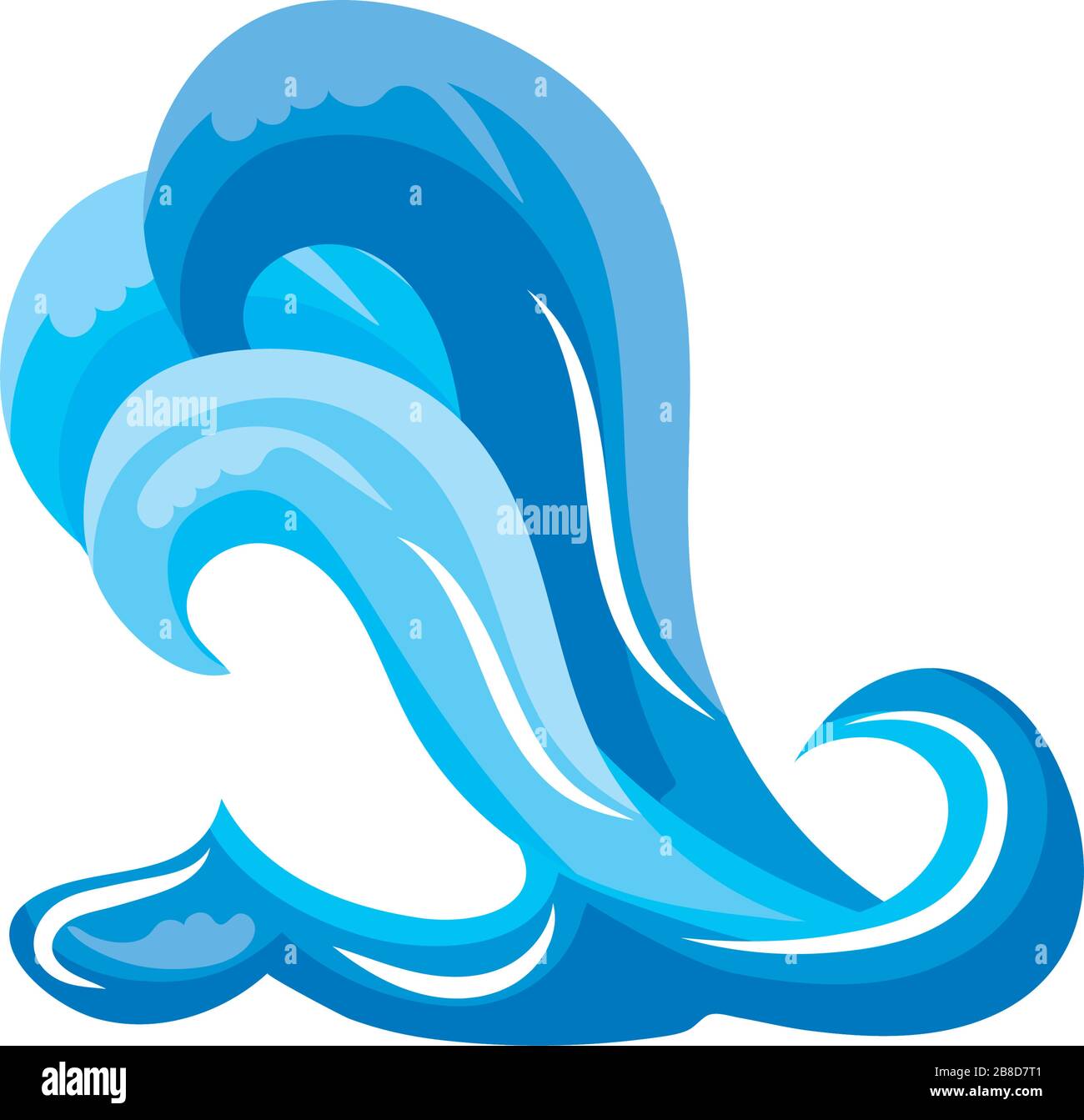 ocean waves with curling on white background vector illustration design ...