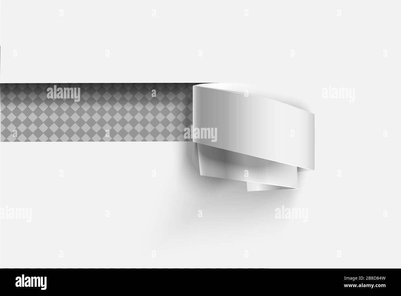 Vector realistic torn paper with rolled edge on transparent background ...