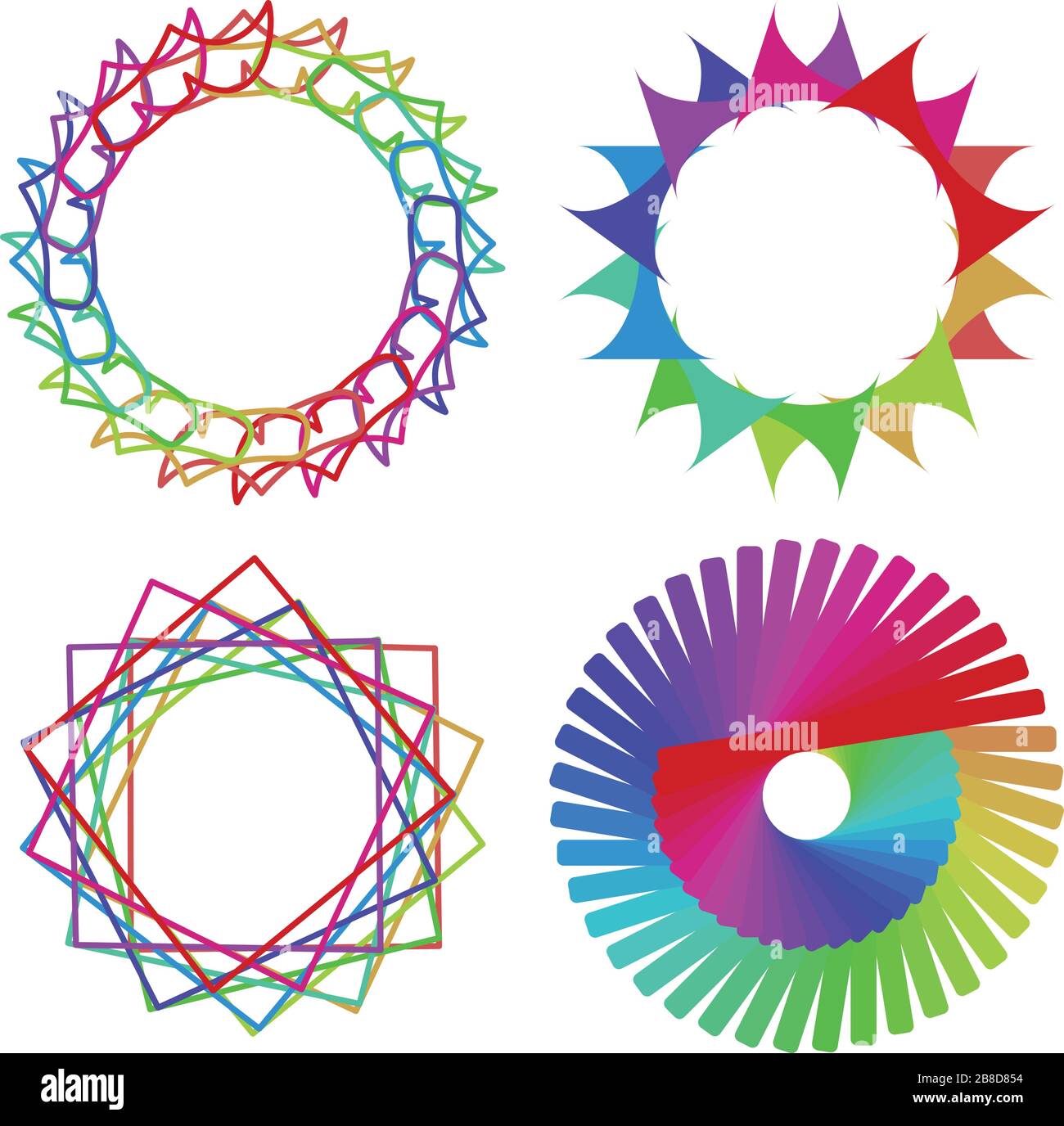Circular and radial abstract mandalas, motifs, decoration design ...