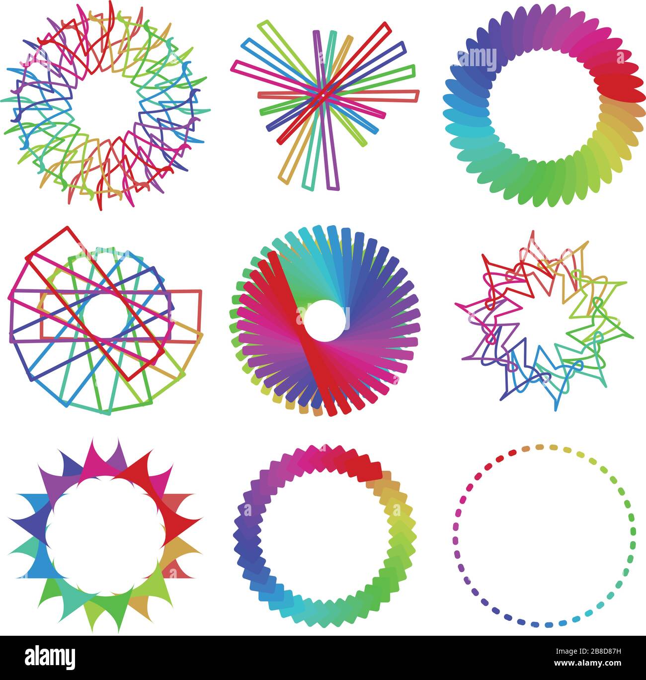 Circular and radial abstract mandalas, motifs, decoration design ...