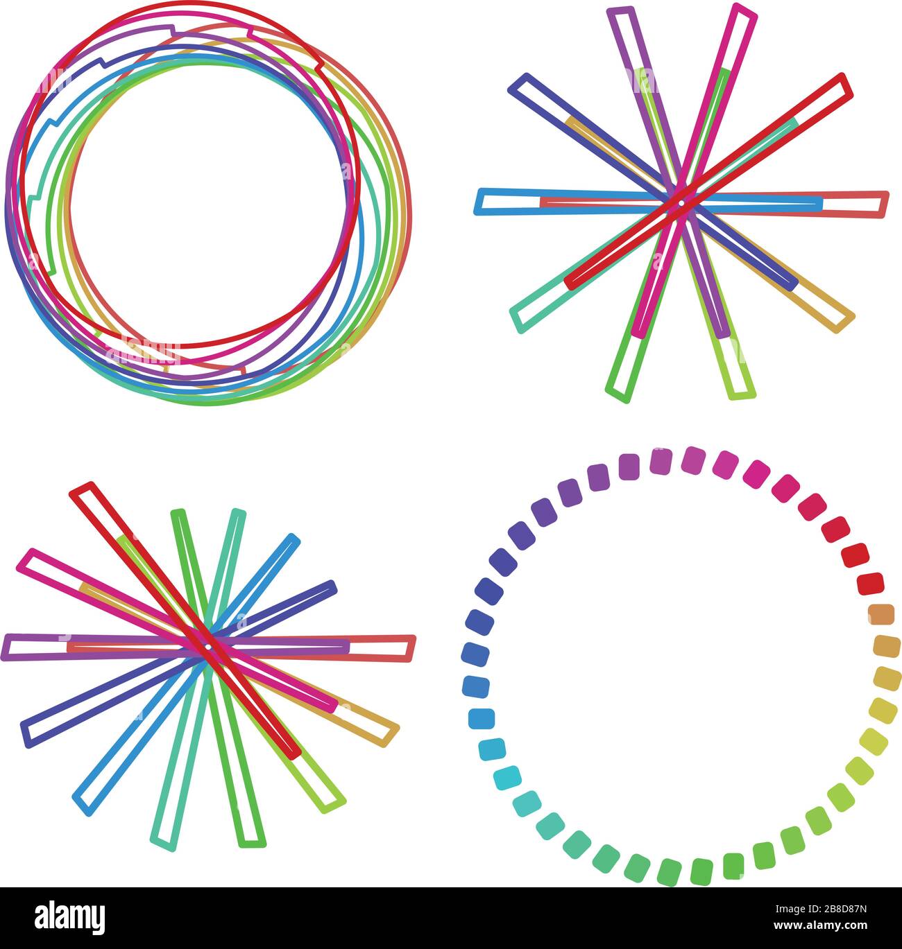 Circular and radial abstract mandalas, motifs, decoration design ...